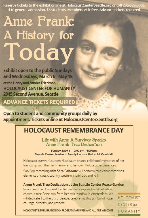 Holocaust Remembrance and Anne Frank Tree Dedication | Seattle Area ...