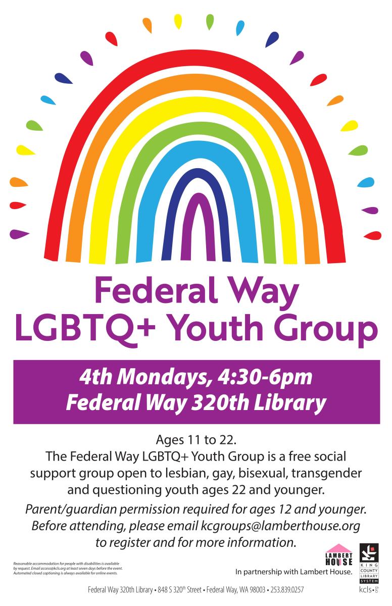 Federal Way LGBTQ Youth Group | Seattle Area Family Fun Calendar ...