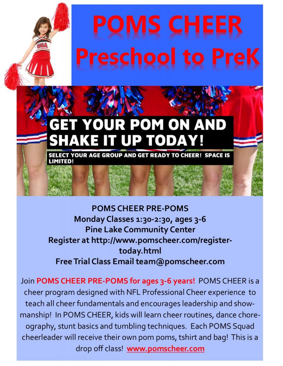 Preschool PreK POMS CHEER classes - Free Trial | Seattle Area Family ...