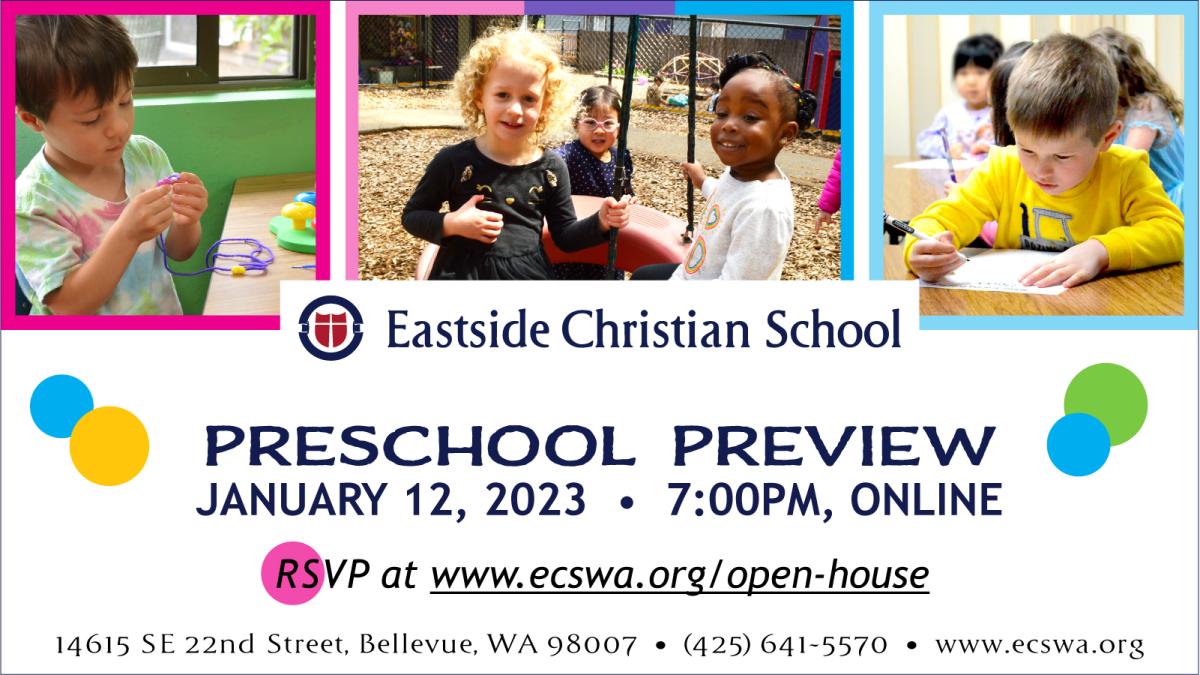 Virtual: Eastside Christian School Preschool Preview | Seattle Area ...