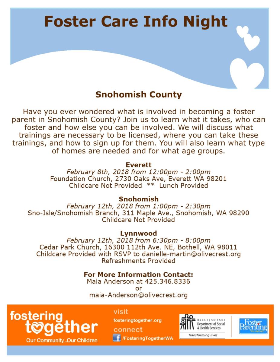 Foster Care Information Event | Seattle Area Family Fun Calendar ...